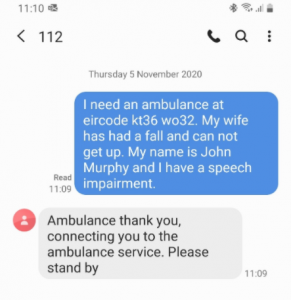 Emergency Text Service - ECAS 112.IE